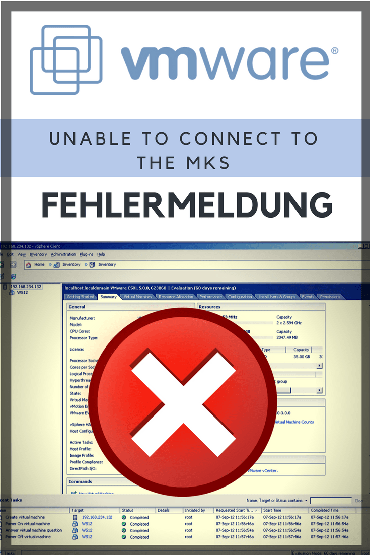 VMware Unable to connect to the MKS Fehler VMware Unable to connect to the MKS Fehler